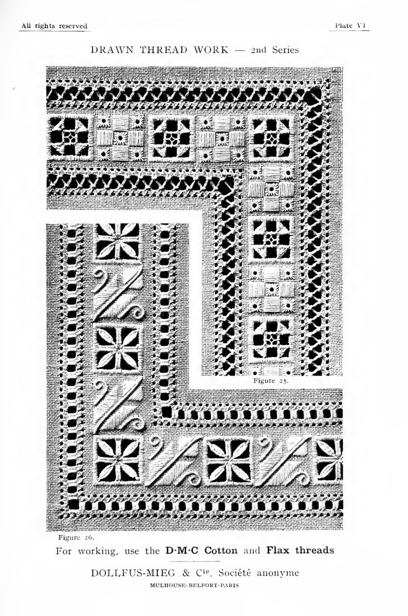 Drawn Thread Work, 2nd Series Ebook PDF -- INSTANT Download -- Vintage ...