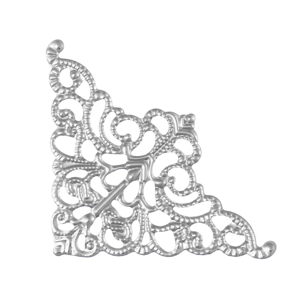 Silver Triangle Filigree Stamping / Filigree Jewelry Finding ...
