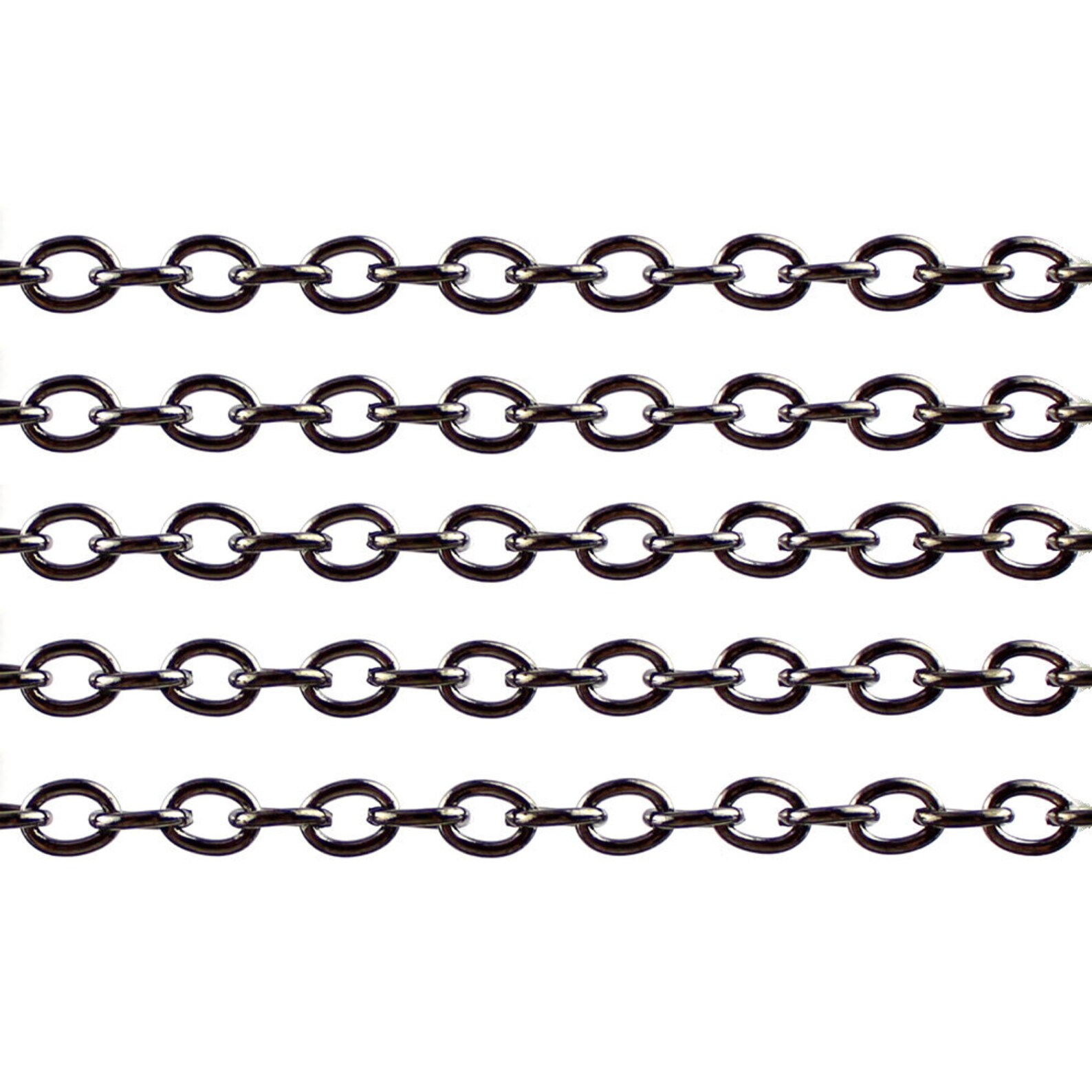 Gunmetal Oval Link Cable Chain Findings ... 4 X 5.7 X 1mm [10 Feet ...