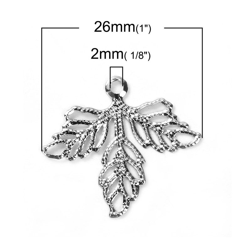 Antique Silver Filigree Leaf Charms / Filigree Leaves Metal - Etsy