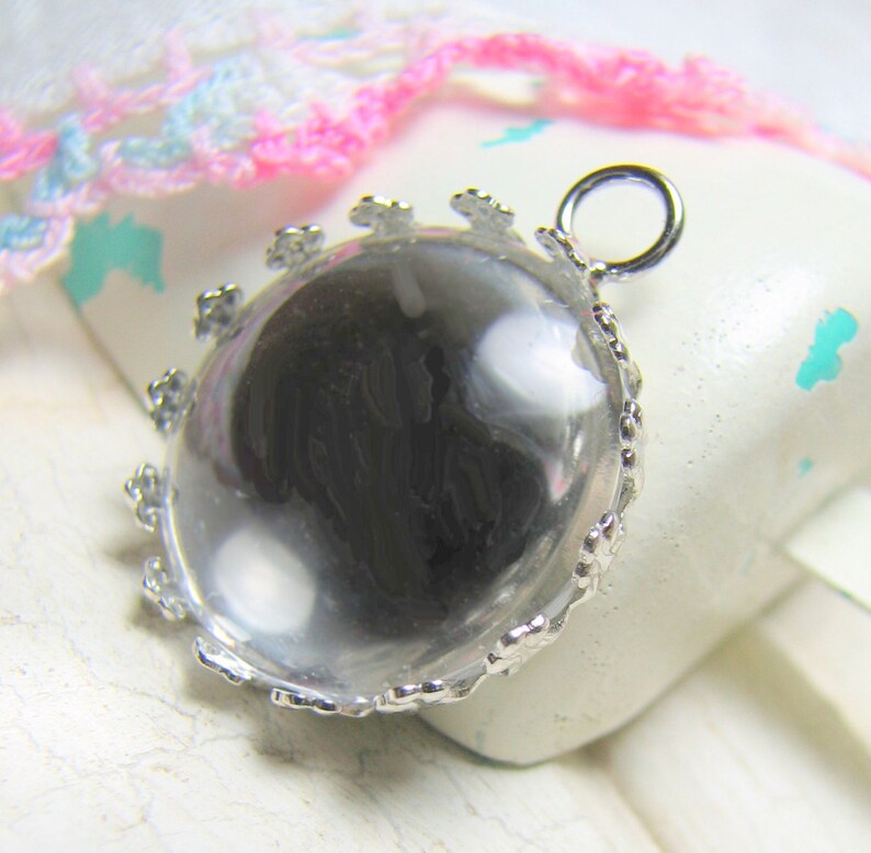 Silver Crown Cabochon Settings / Bezels With 18mm Domed Glass - Etsy