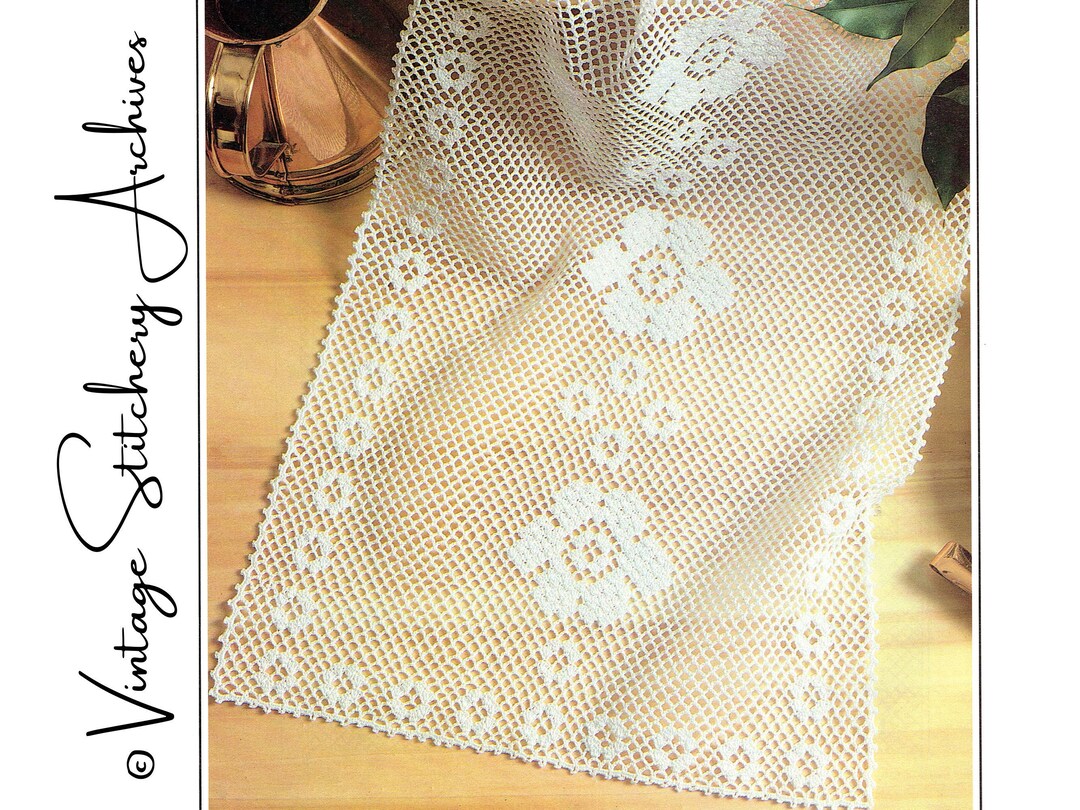 Vintage Filet Crochet Pattern "orange Blossoms Filet Crochet Table ...
