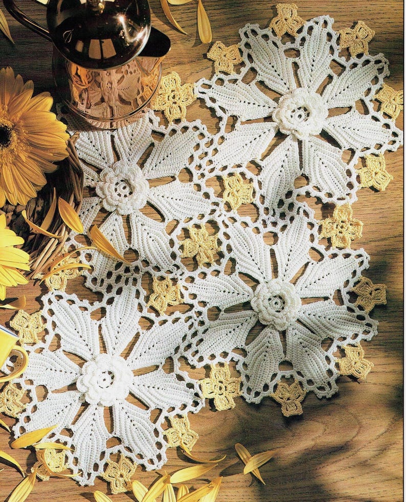 Vintage Irish Crochet Pattern – Small Bouquet Crochet Doily (digital ...
