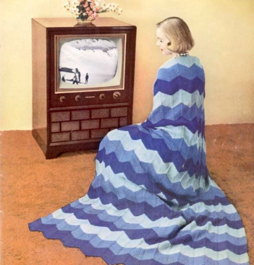 Vintage "television" Afghan Knitting Pattern PDF -- INSTANT DOWNLOAD ...