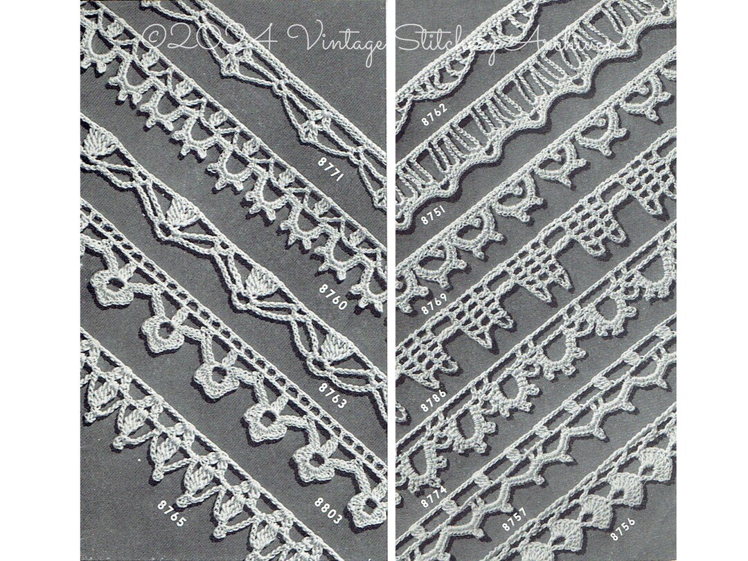 Vintage Crochet Lace Edging Crochet Patterns PDF -- INSTANT DOWNLOAD ...
