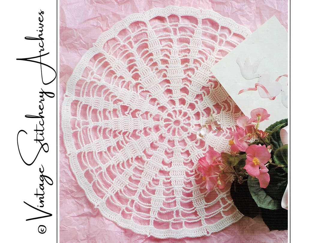 Vintage Crochet Pattern "angelica Round Doily" Digital PDF Pattern ...