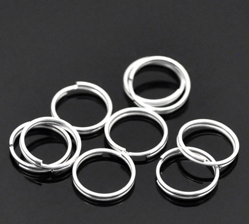 7mm Split Rings : 100 Bright Silver Plated 7mm Double Loop - Etsy