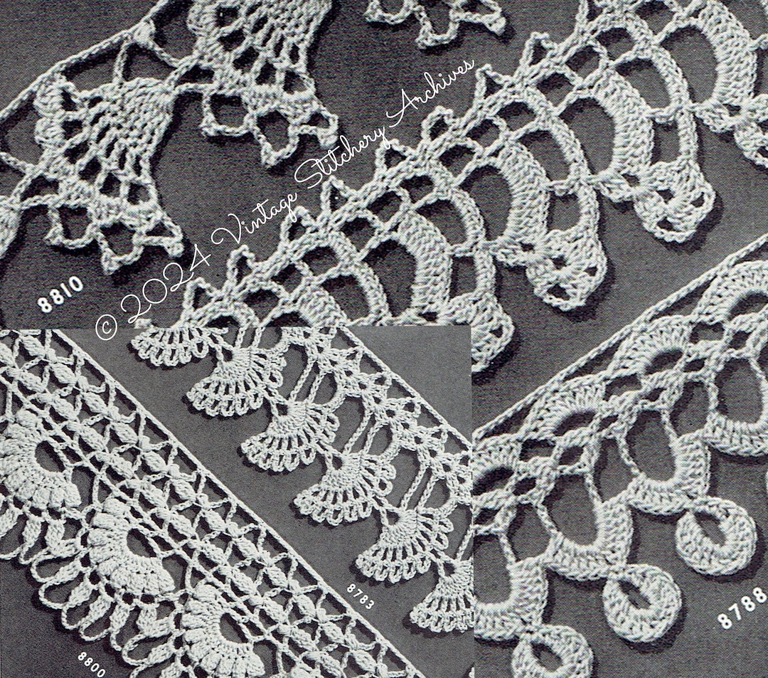 Vintage Lace Edgings Crochet Pattern PDF -- INSTANT DOWNLOAD -- 5 ...