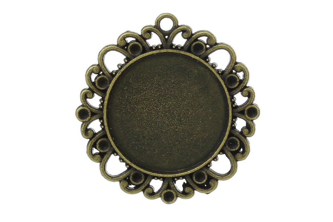 Cabochon Settings / Bezels : 4 Antique Bronze Round Cabochon - Etsy