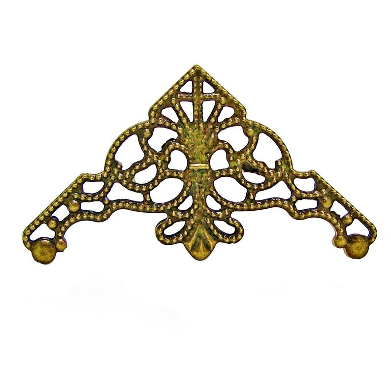 Antique Bronze Triangle Filigree Stamping / Filigree Jewelry Finding ...