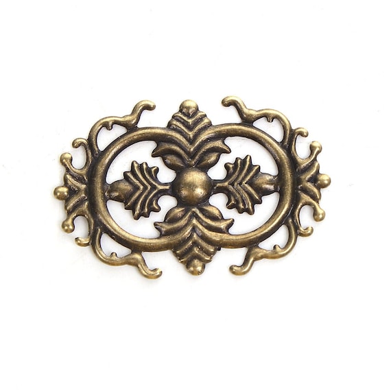 Filigree : 10 Antique Bronze Filigree Flower Embellishments / - Etsy