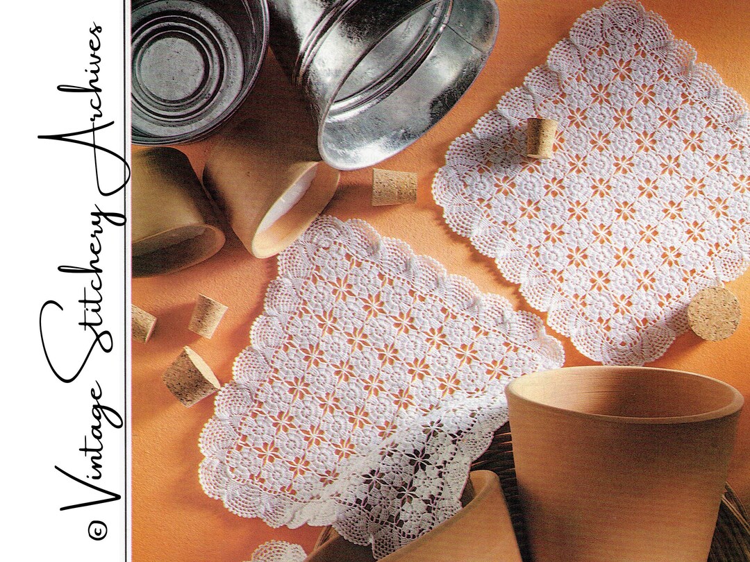 Vintage Crochet Pattern "triple Treat" Doily, Table Runner, Tablecloth ...