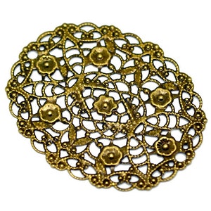 Filigree : 10 Antique Bronze Filigree Flower Connectors | Filigree ...