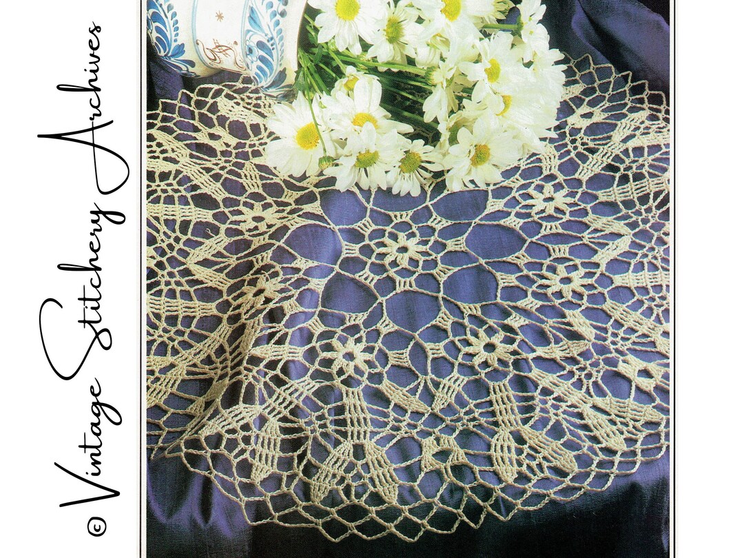 Vintage Crochet Pattern "crocus Crown Round Doily" Digital PDF Pattern ...