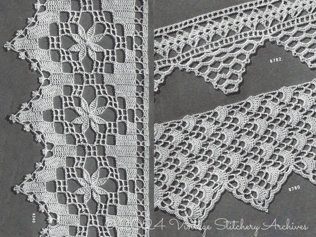 Vintage Wide Crochet Lace Edging Crochet Patterns PDF -- INSTANT ...