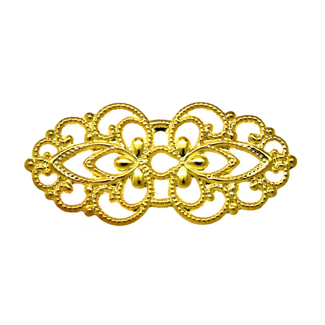 Gold Filigree Connectors / Filligree Embellishments / Links / Metal ...