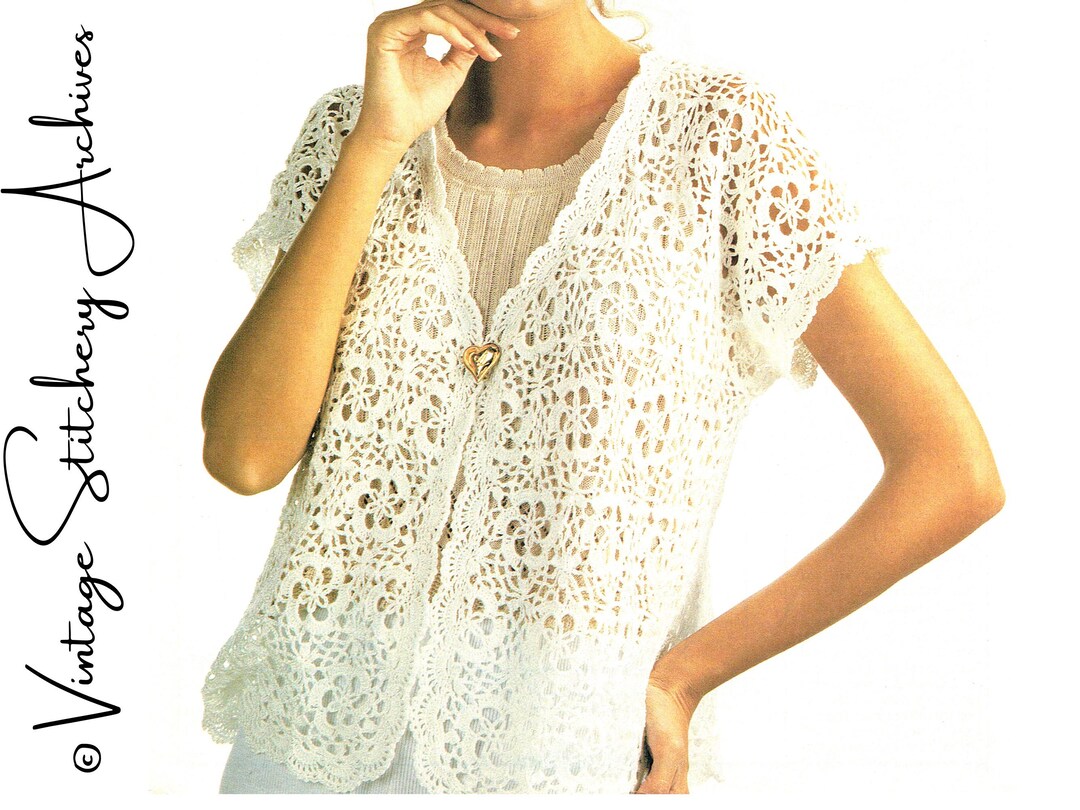Fashion Crochet Pattern, "lace Vest" Digital PDF Crochet Pattern ...