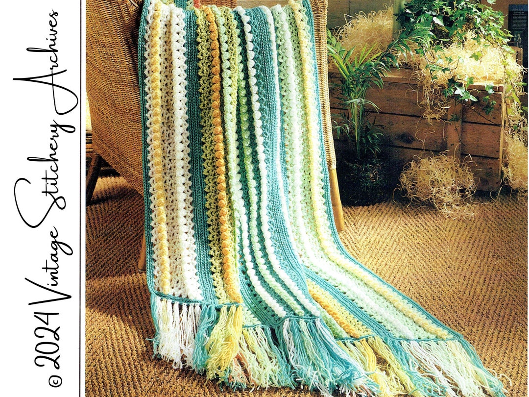 Vintage Crochet Pattern "mint Sherbert Afghan Blanket" Digital PDF ...