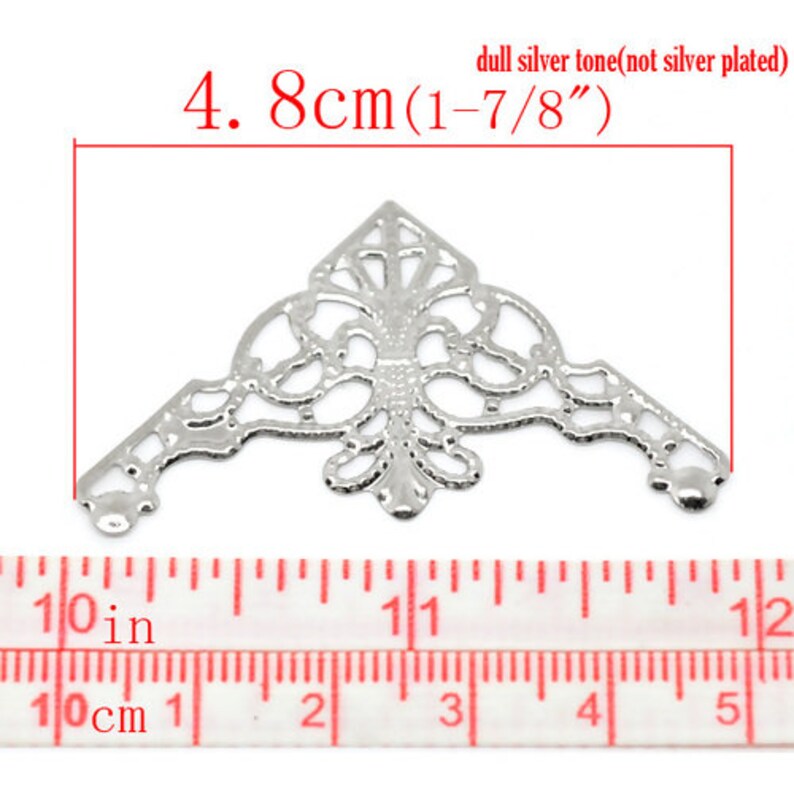 Silver Triangle Filigree Stamping / Filigree Jewelry Finding / - Etsy