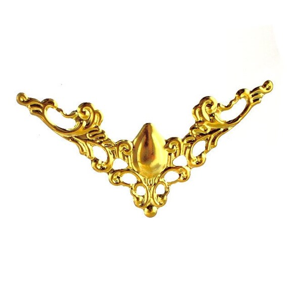 Gold Triangle Filigree Stamping / Filigree Jewelry Finding / - Etsy