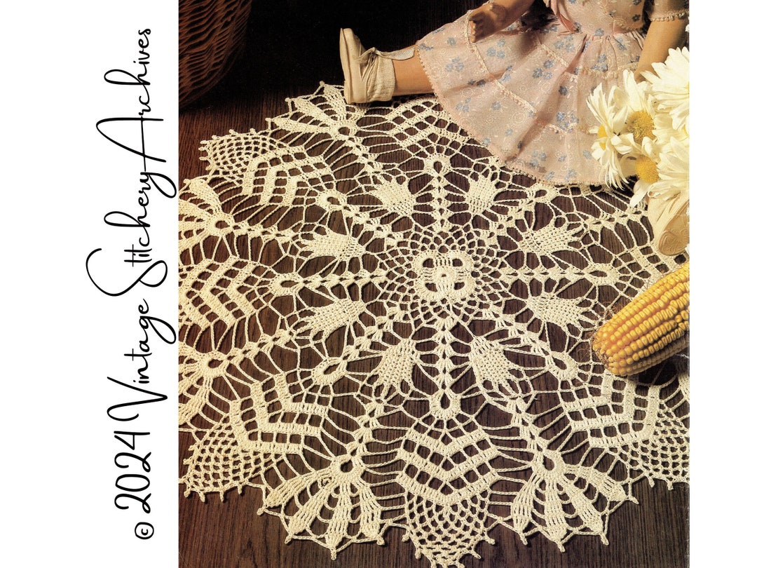 Vintage Crochet Pattern "country Coziness Doily" Digital Crochet PDF ...