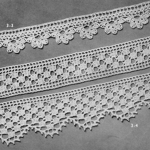 Vintage Lace Crochet Edgings Patterns INSTANT DOWNLOAD, PDF 3 Different ...