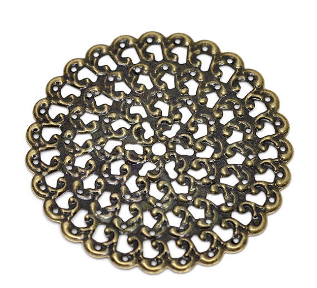 10 Antique Bronze Filigree Metal Jewelry Stampings | Filigree Stampings ...