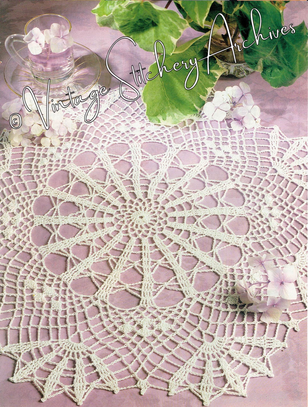 Vintage Crochet Doily Pattern, “trendy Fans Round Doily" Digital ...