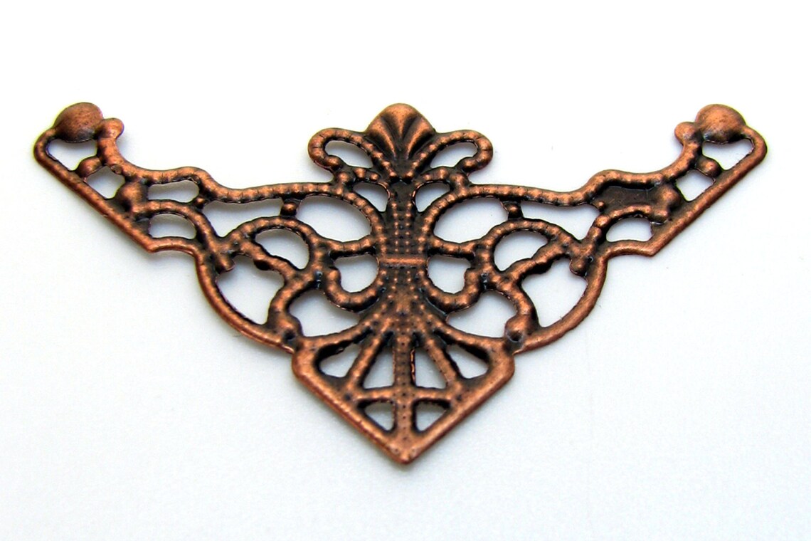 Filigree : 10 Antique Copper Filigree Wraps | Metal Filigree Jewelry ...