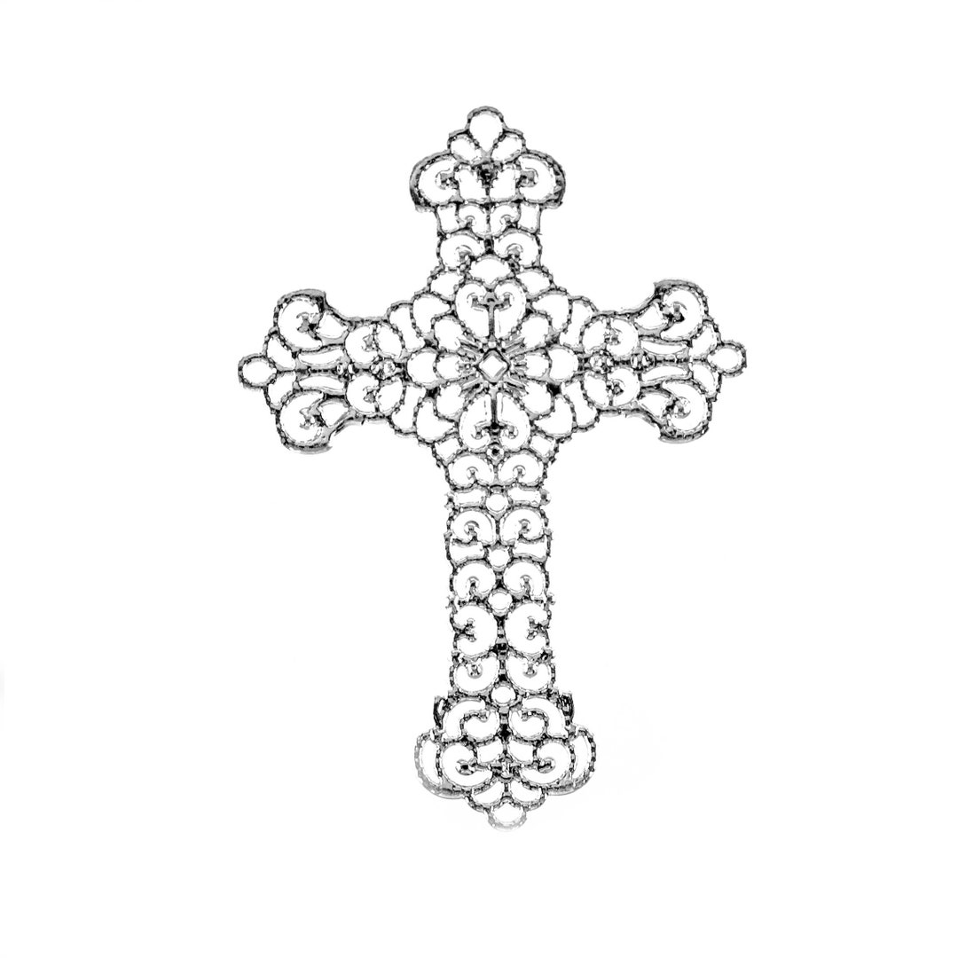Silver Filigree Cross Connectors / Brass Metal Jewelry Stampings ...