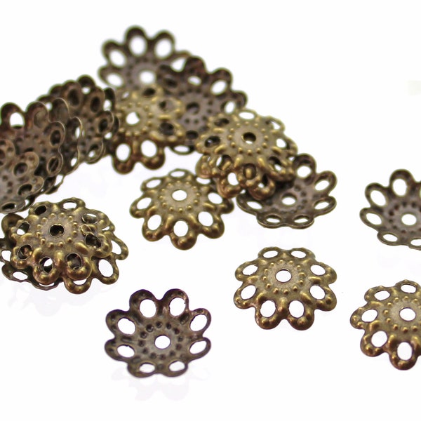 Bronze Bead Caps - Etsy