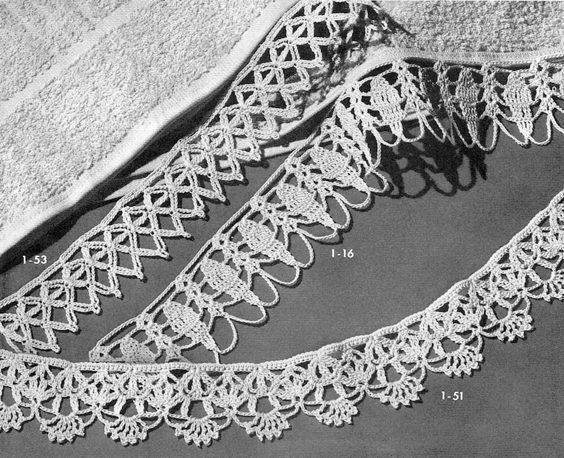 Vintage Lace Crochet Edgings Patterns Perfect for Towels - Etsy