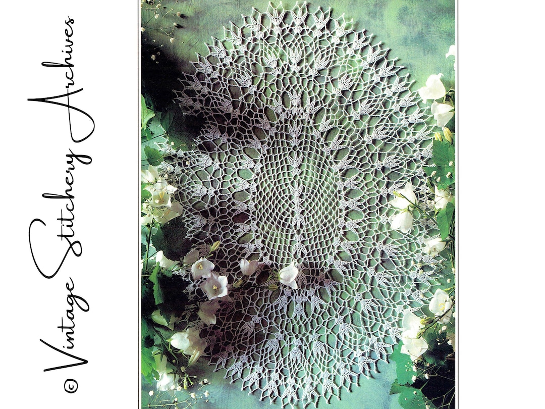 Vintage Crochet Doily Pattern, "morning Glories Doily" Digital Crochet ...