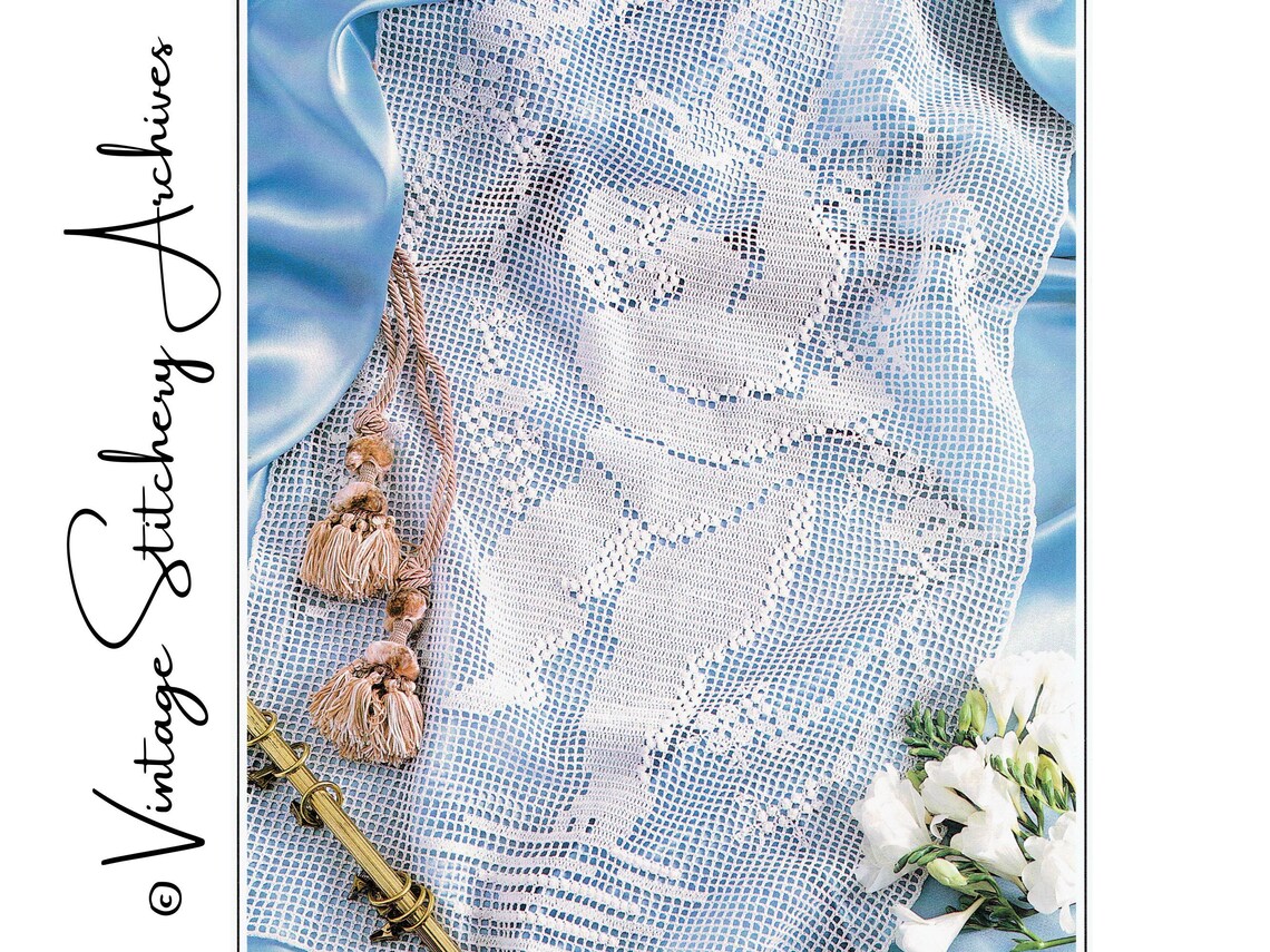 Vintage Filet Crochet Pattern "cherub Filet Crochet Wall Hanging ...
