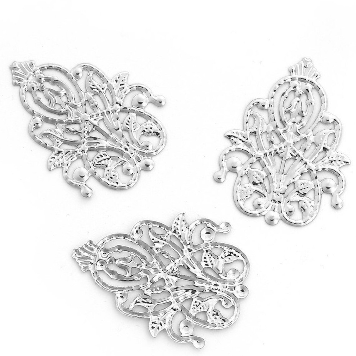 Silver Filigree Metal Stampings / Filigree Embellishments - Perfect for ...