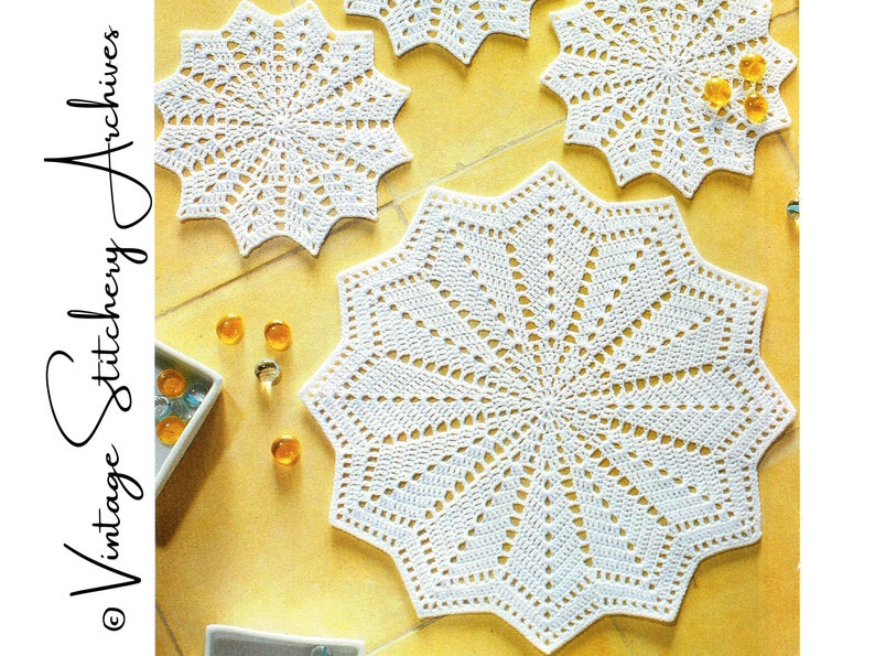 Vintage Crystals Doily Crochet Pattern: Coaster & Mat (PDF Download) - Etsy