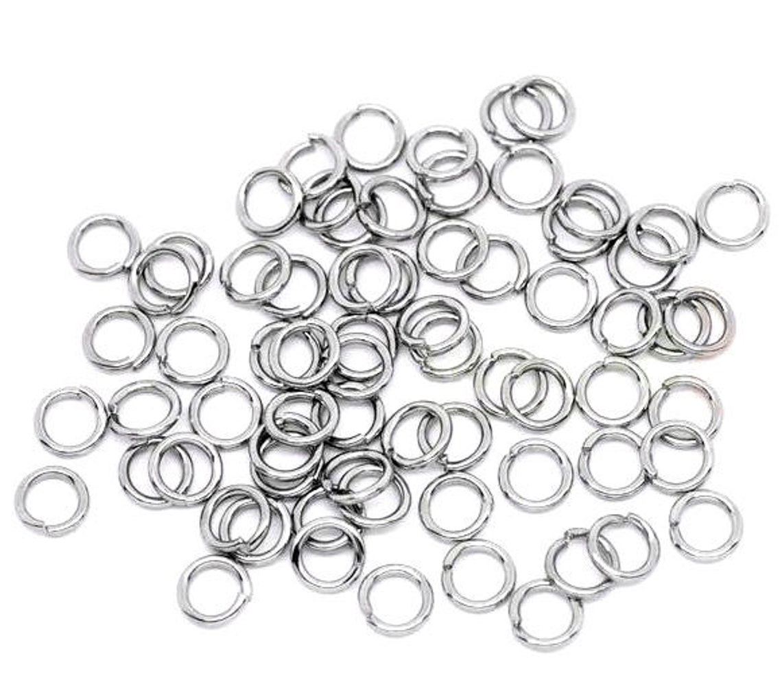 5mm Jump Rings : 100 Antique Silver Open Jump Rings 5mm X .8mm - Etsy