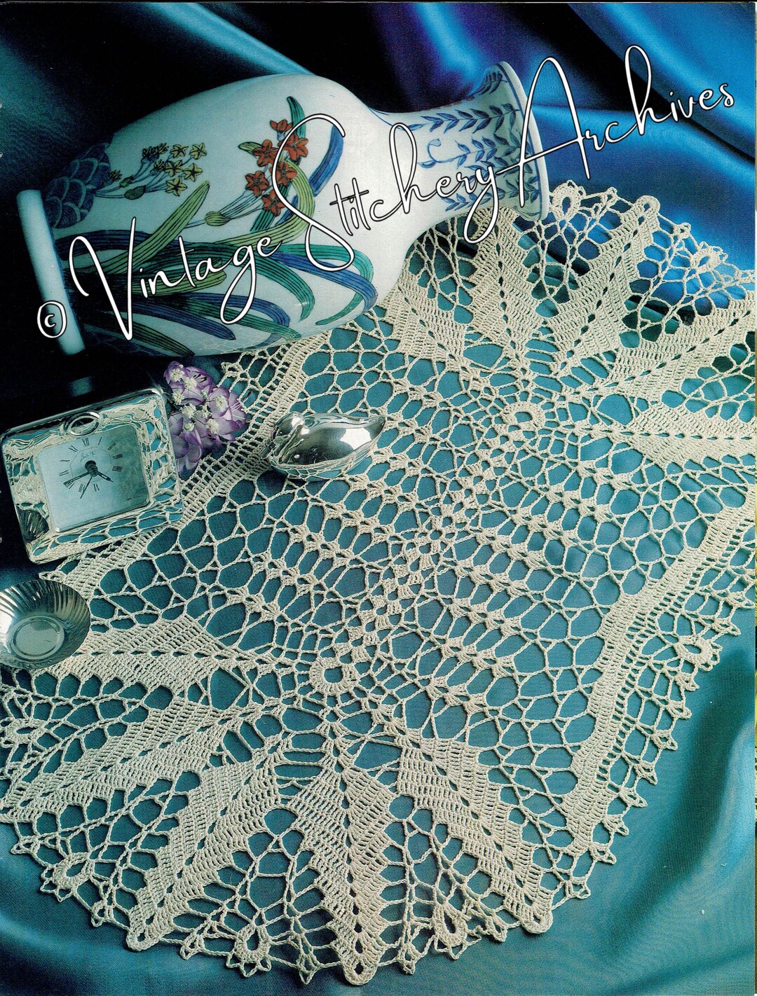 Vintage Crochet Doily Pattern, “fancy Fans Oval Doily" Digital Download ...