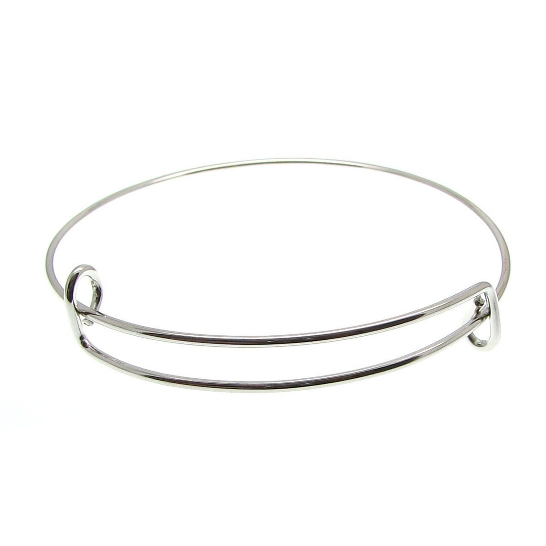 Expandable Wire Bangle Bracelet, Shiny Silver Wire Bangle / Stacking ...