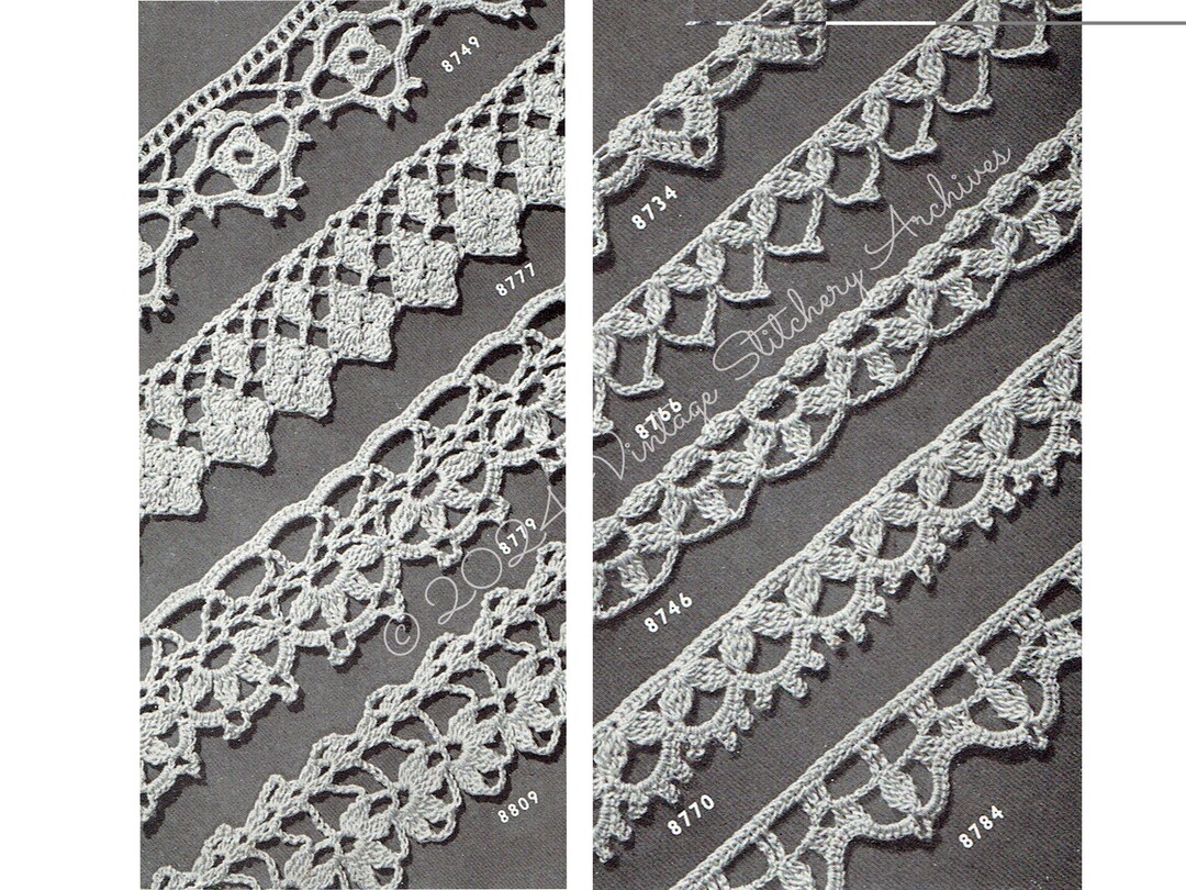 Vintage Crochet Lace Edging Crochet Patterns PDF -- INSTANT DOWNLOAD ...