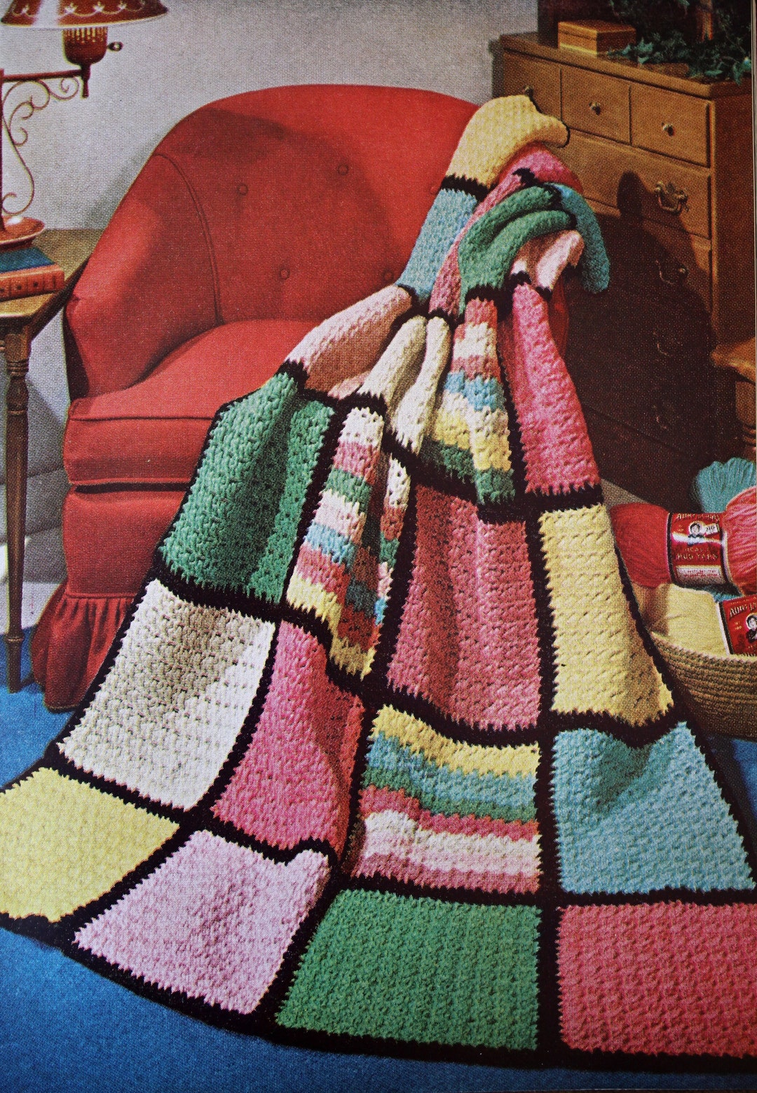 Pastel Rainbow Crochet Afghan / Blanket Pattern PDF -- INSTANT DOWNLOAD ...