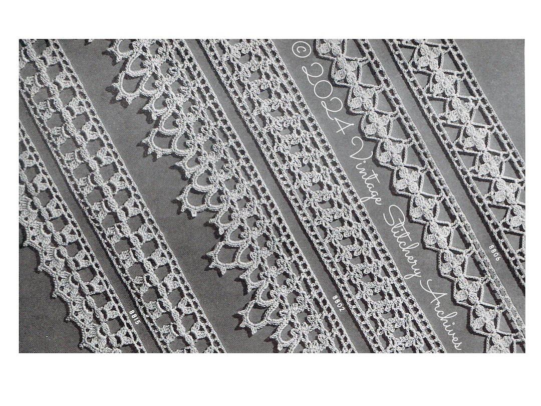 Vintage Crochet Lace Edging & Insertions Crochet Patterns Digital PDF ...