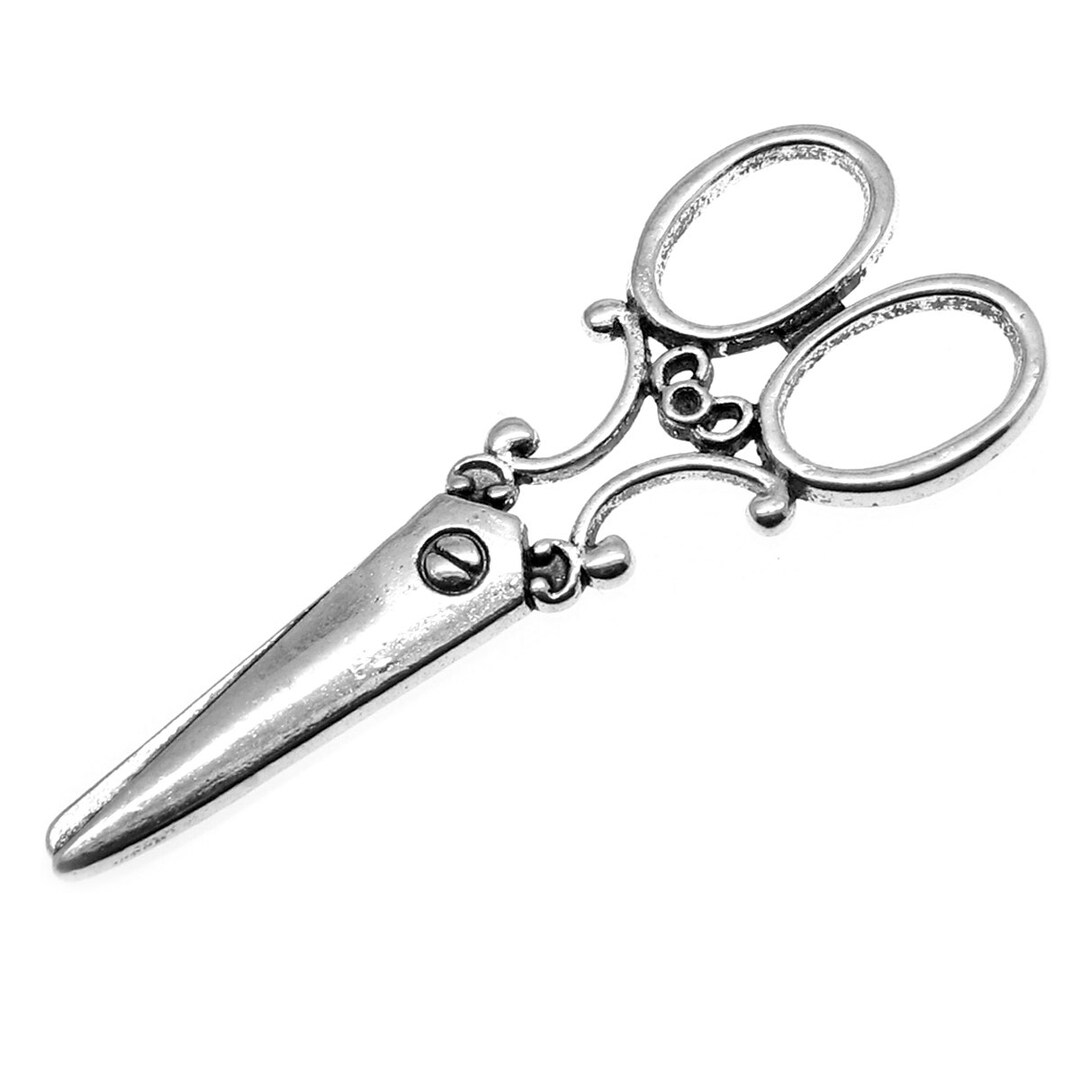 Antique Silver Victorian Scissors / Quilting Scissor Charms / Sewing ...
