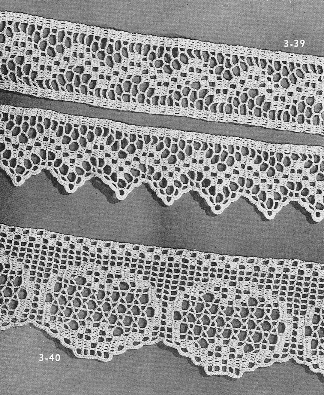 Vintage Lace Crochet Edgings Patterns -- INSTANT DOWNLOAD, PDF -- 3 ...