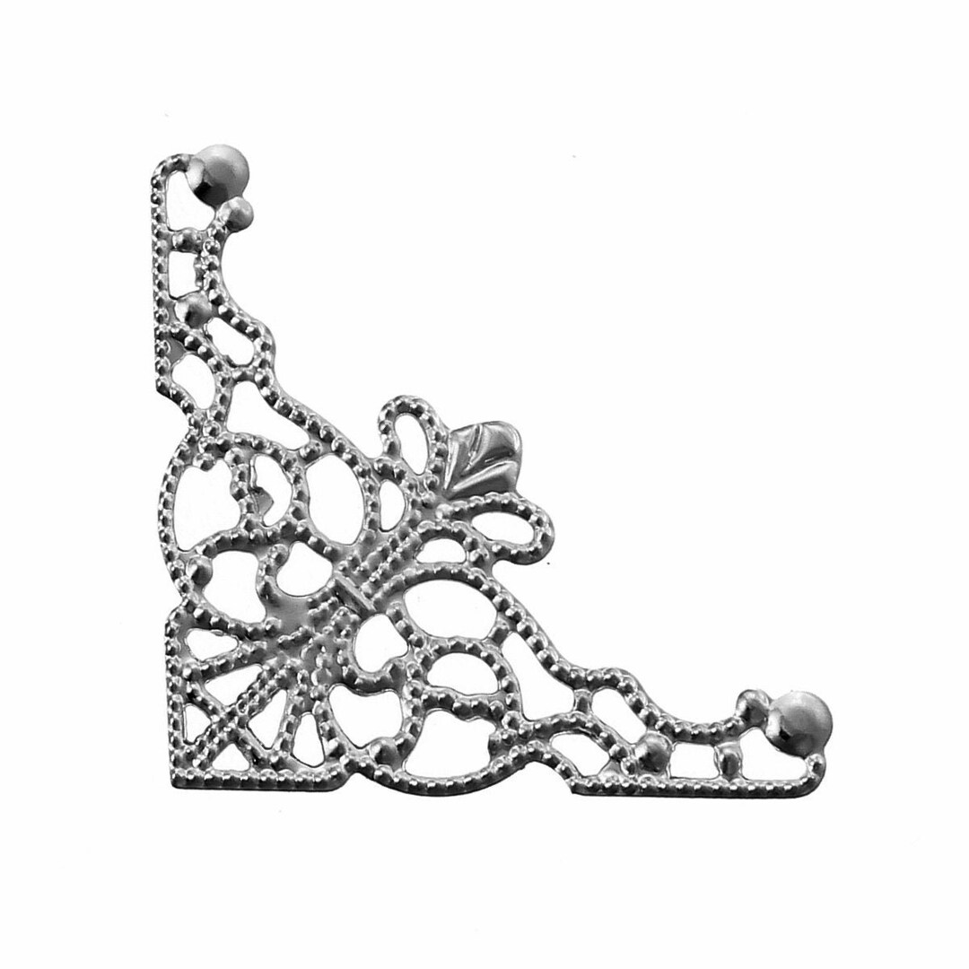 Antique Silver Triangle Filigree Stamping / Filigree Jewelry Finding ...
