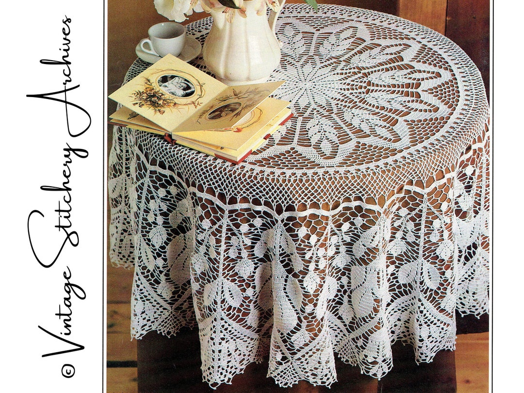 Vintage Crochet Tablecloth Pattern, "provence Masterpiece Round ...