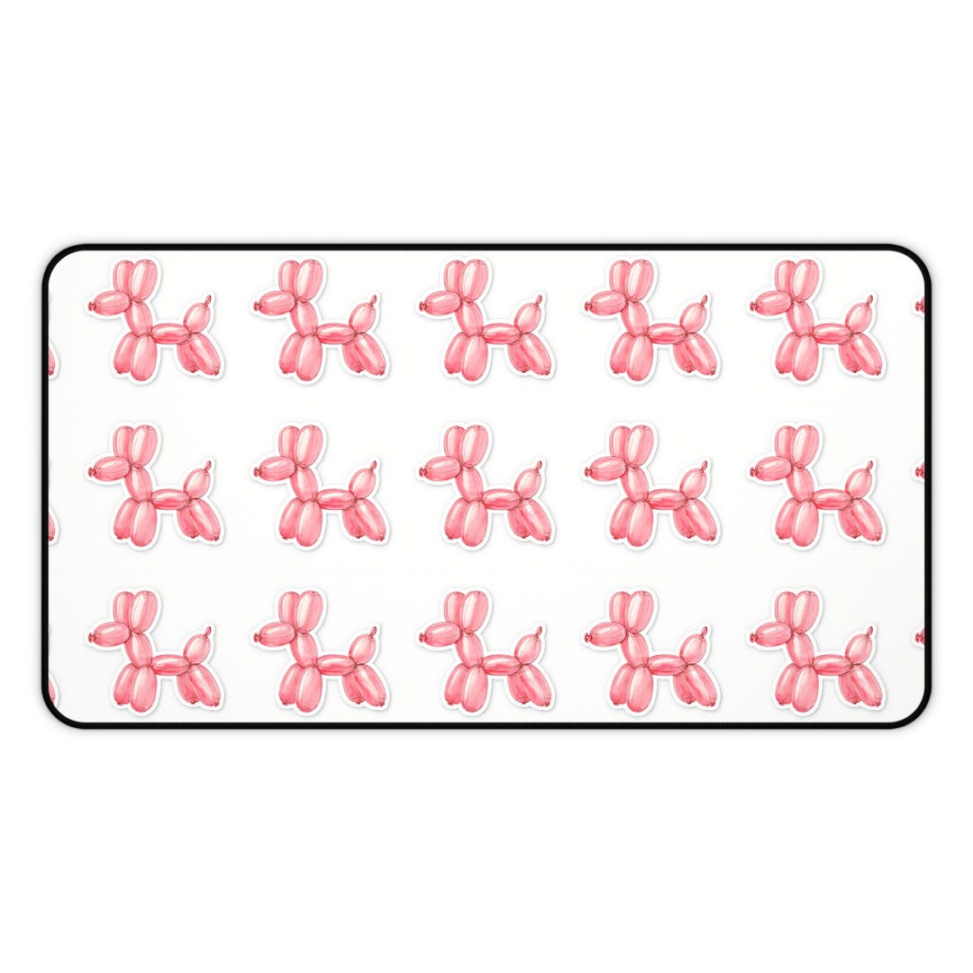 Pink Balloon Animal Desk Mat - Cute Office Decor, Gift for Teachers ...