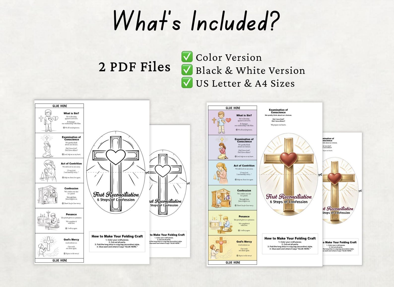 First Reconciliation Craft Printable, 3D Pop up First Confession Lesson ...