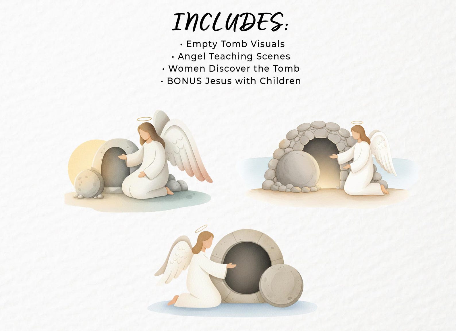 Empty Tomb Bible Lesson Visual for Kids, Resurrection Story Teaching ...