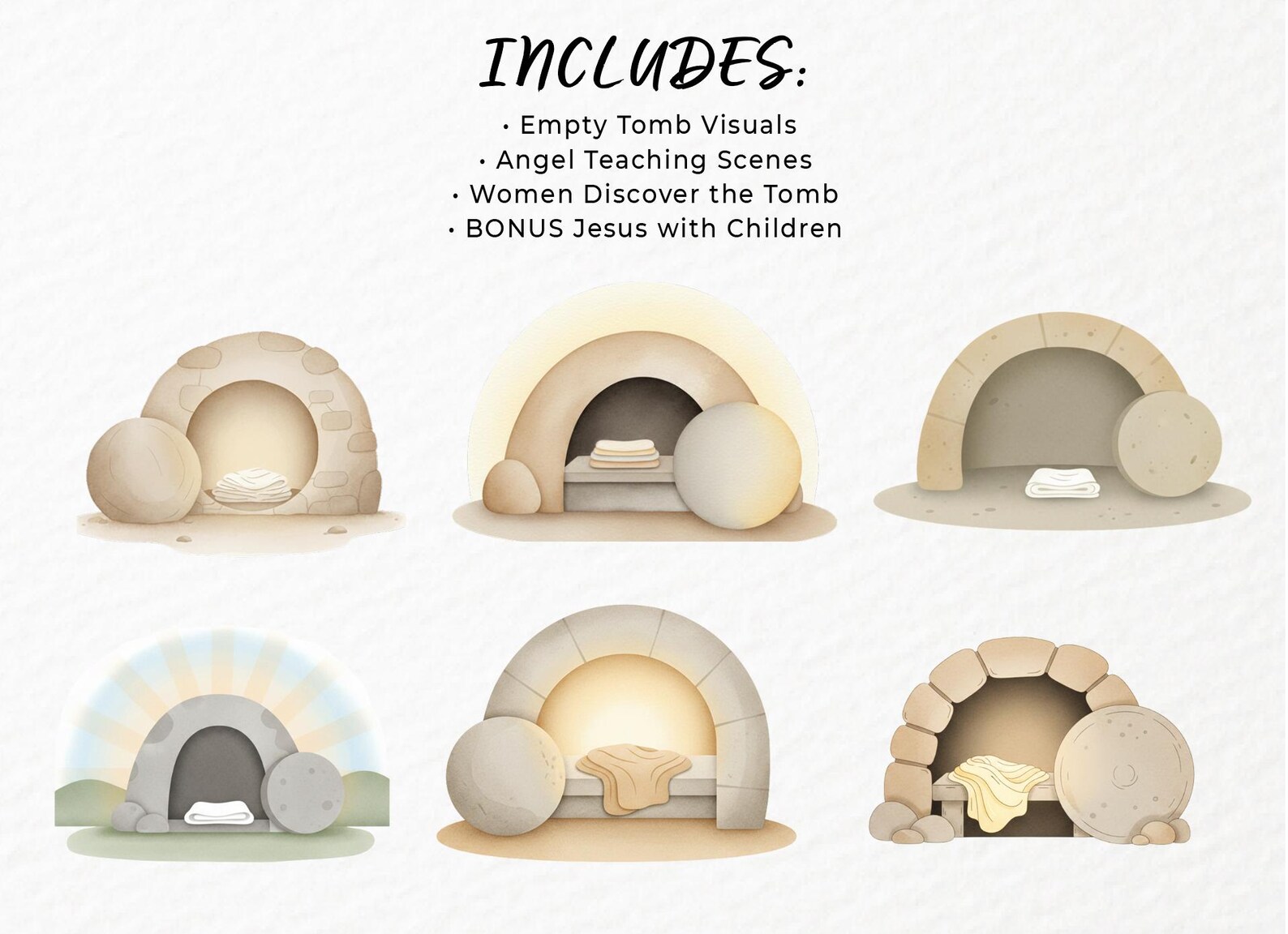 Empty Tomb Bible Lesson Visual for Kids, Resurrection Story Teaching ...